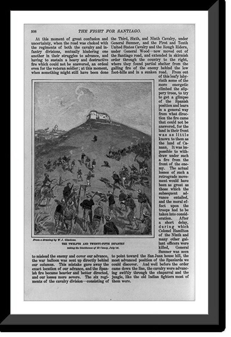 Historic Framed Print, The Fight for Santiago. The Twelfth and Twenty ...