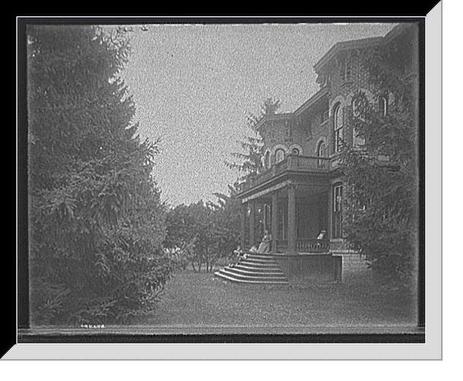 Historic Framed Print, [The Firs, New Baltimore, Mich., front porch ...