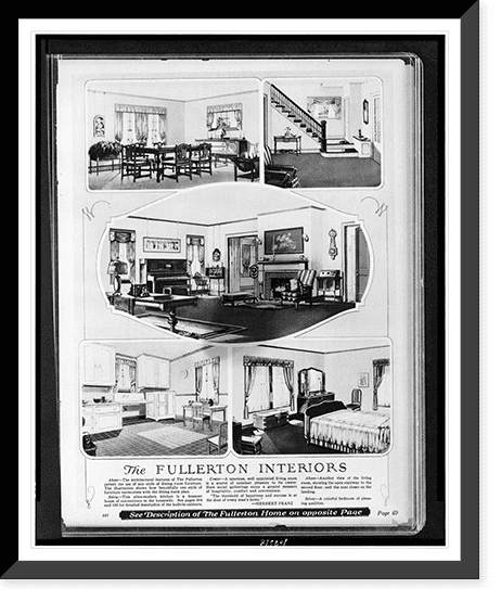 Historic Framed Print, The Fullerton interiors, 17-7/8" x 21-7/8 ...