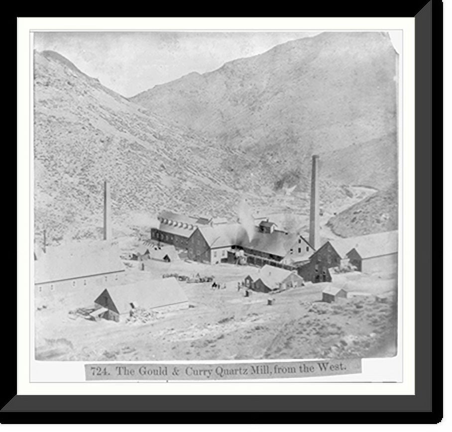 Historic Framed Print, The Gould & Curry Quartz Mill, from the West, 17 ...