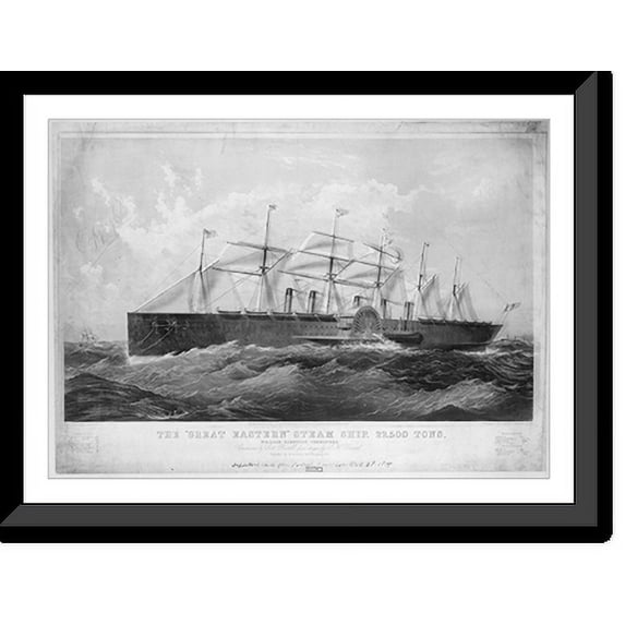 Historic Framed Print, The Great Eastern" steam ship, 22, 500 tons", 17 ...