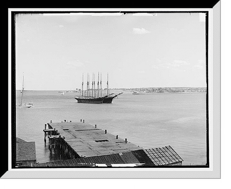 Historic Framed Print, The Harbor from Fort Allen Park, Portland, Me ...