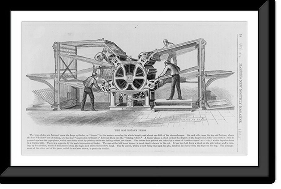 Historic Framed Print, The Hoe Rotary Press, 17-7/8" x 21-7/8 ...