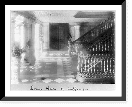 Historic Framed Print, [The Lawton house, Manila: lower hall or ...