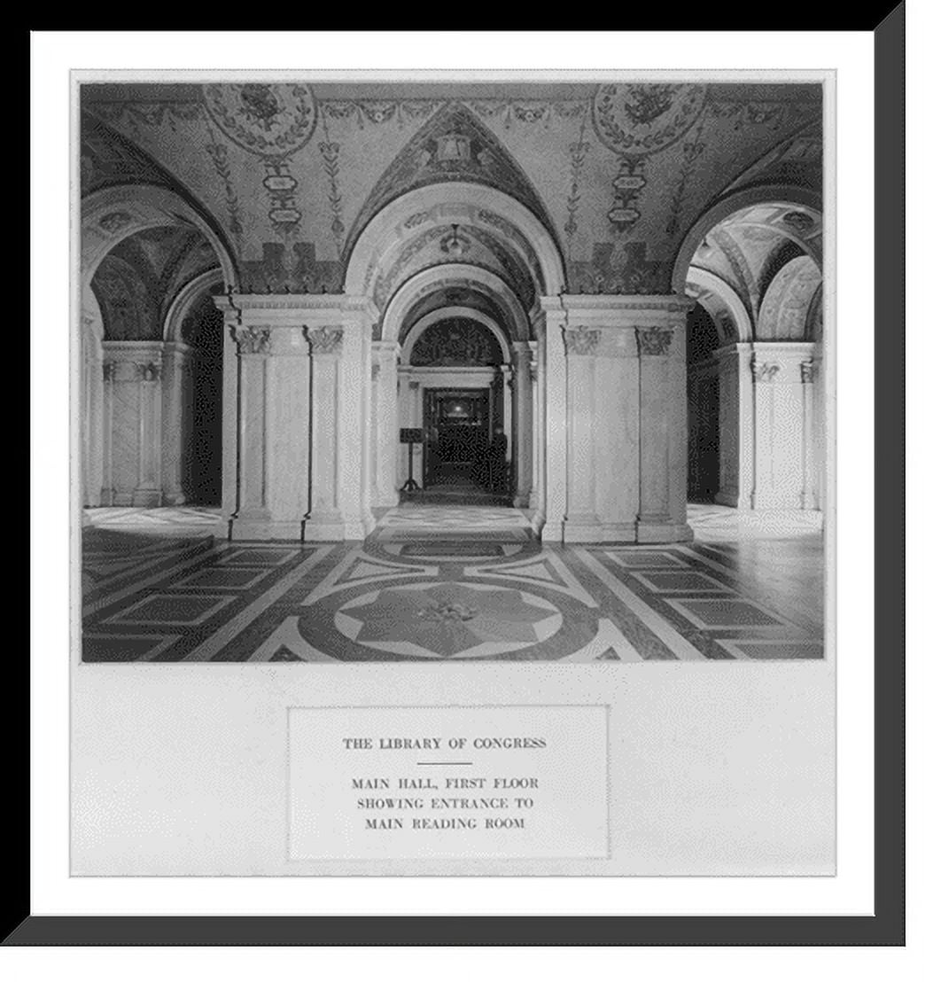 Historic Framed Print, The Library of Congress. Main Hall, first floor ...