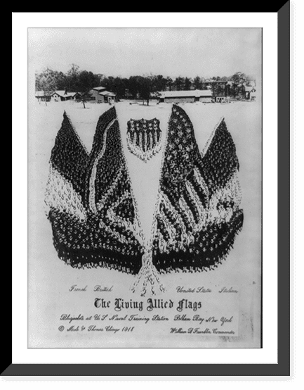 Historic Framed Print, The Living allied flags; Bluejackets at U.S ...