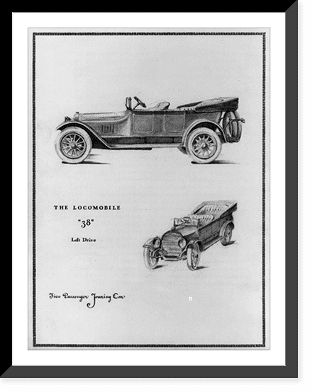 Historic Framed Print, The Locomobile 38" - Left Drive - Five passenger ...