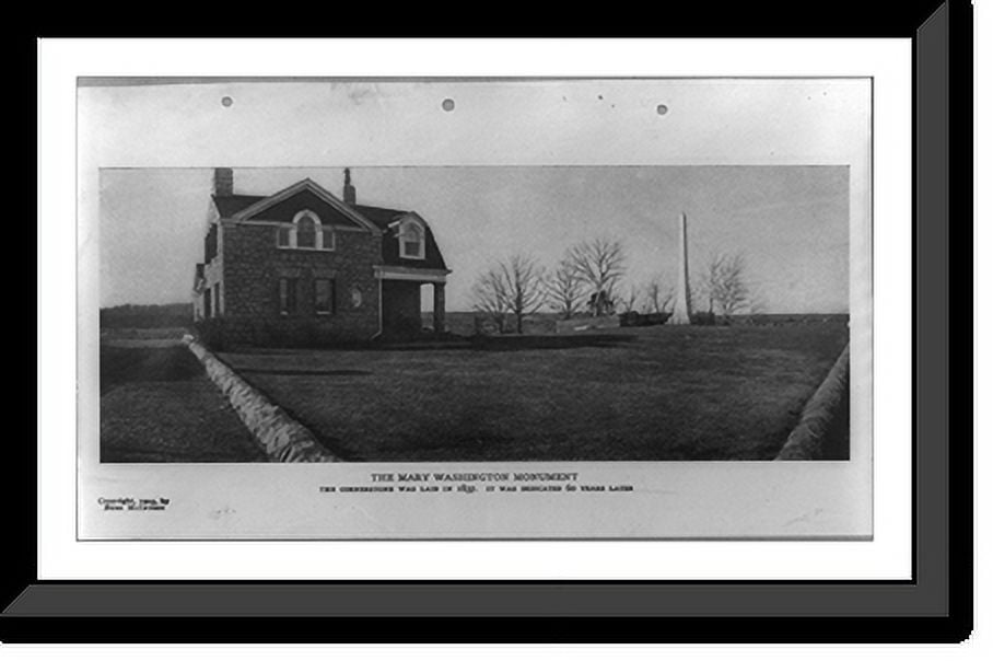 Historic Framed Print, The Mary Washington Monument, the cornerstone ...