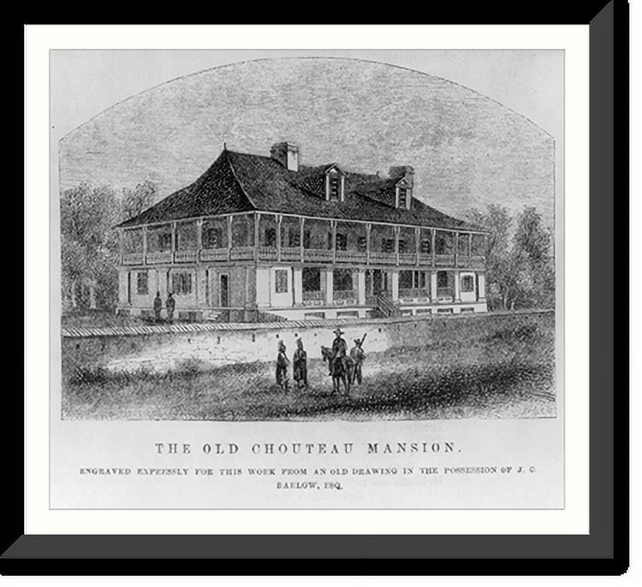 Historic Framed Print, The Old Chouteau Mansion"", 17-7/8" x 21-7/8 ...
