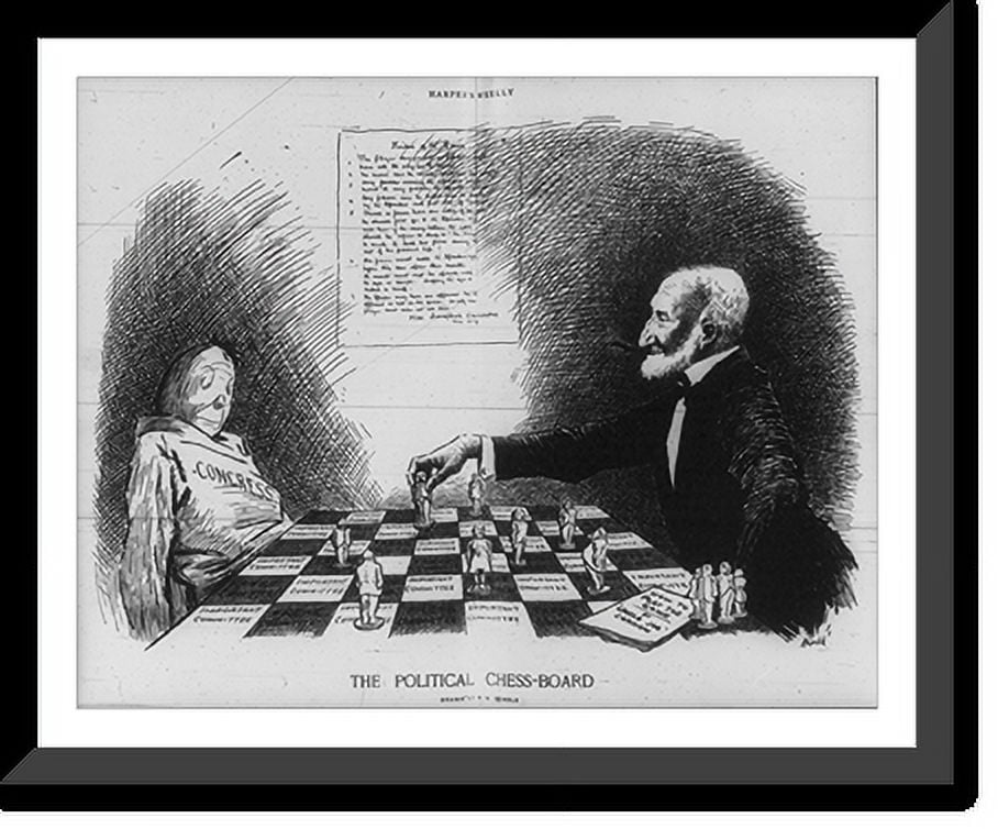Historic Framed Print, The Political Chess-Board, 17-7/8" x 21-7/8 ...