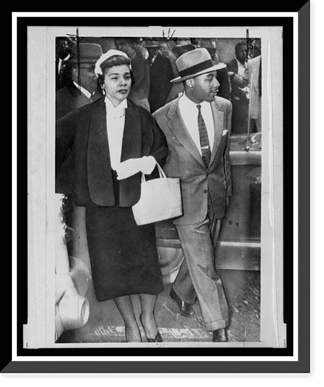 Historic Framed Print, The Rev. M.L. King and his wife outside ...
