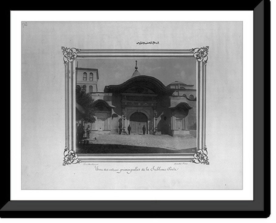 Historic Framed Print, [The Sogukçesme gate of the Sublime Porte ...