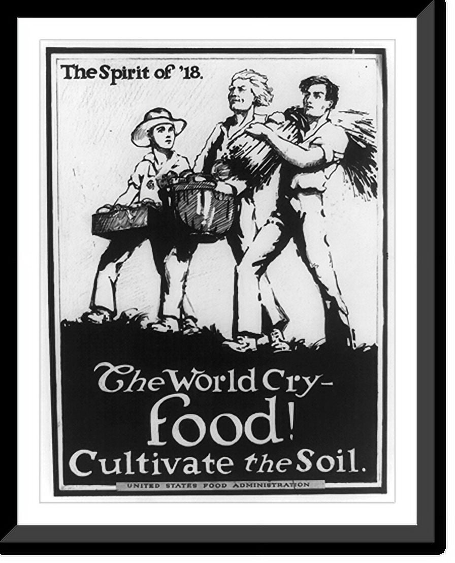 Historic Framed Print, The Spirit of '18. The world cry - food ...