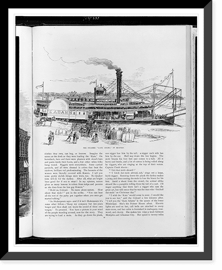 Historic Framed Print, The Steamer Kate Adams, of Memphis.R.R ...