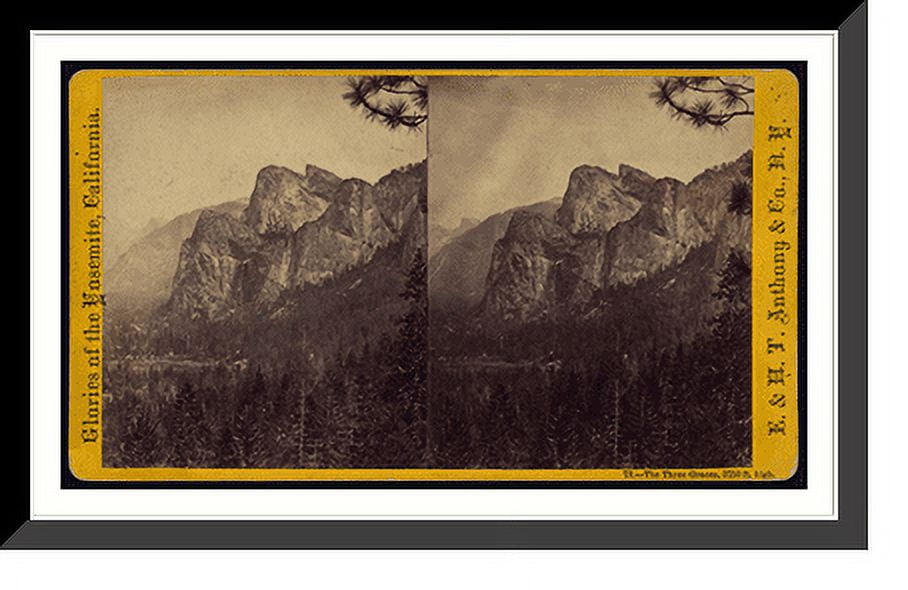 Historic Framed Print, The Three Graces 3750 ft. high, 17-7/8" x 21-7/8 ...