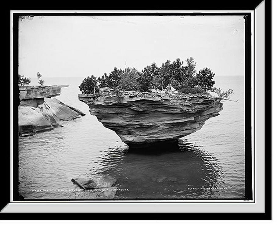 Historic Framed Print, The Thumb Nail & Turnip Rock, Pointe aux Barques, 17-7/8" x 21-7/8 ...