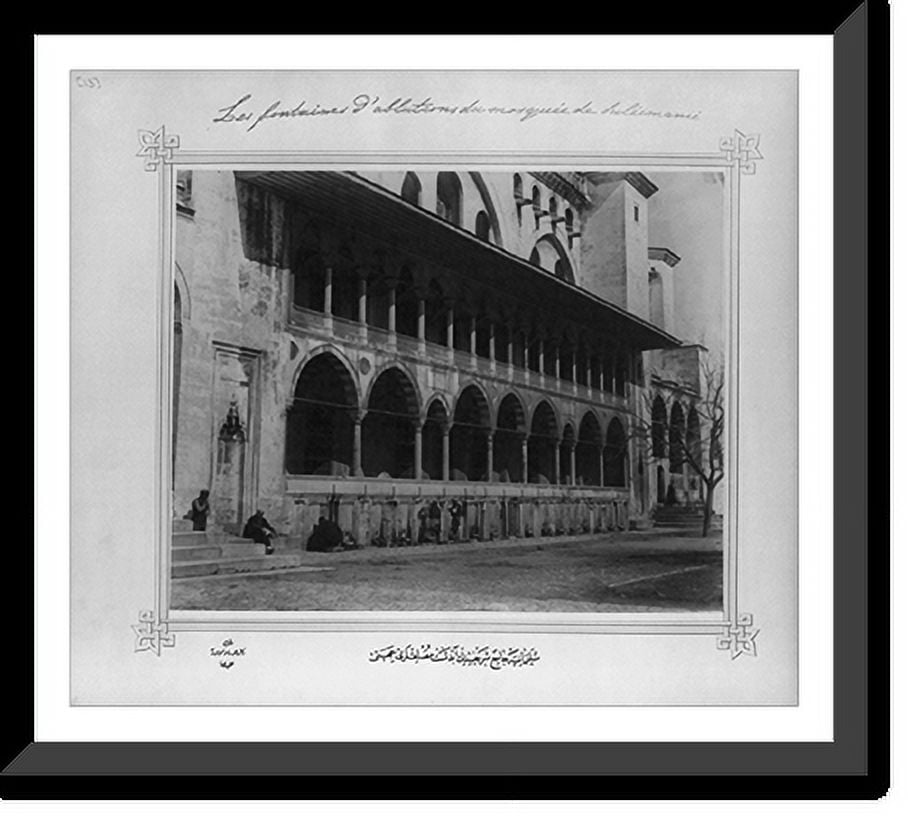 Historic Framed Print, [The ablution fountains of the Süleymaniye Camii ...