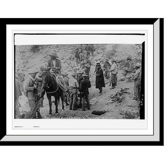 Historic Framed Print, The arrival of a messenger at the camp of Orozco ...