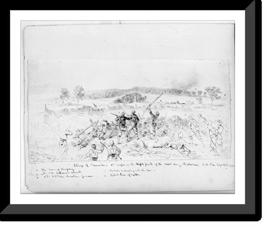 Historic Framed Print, The battle of Antietam. Charge of Burnside 9th ...