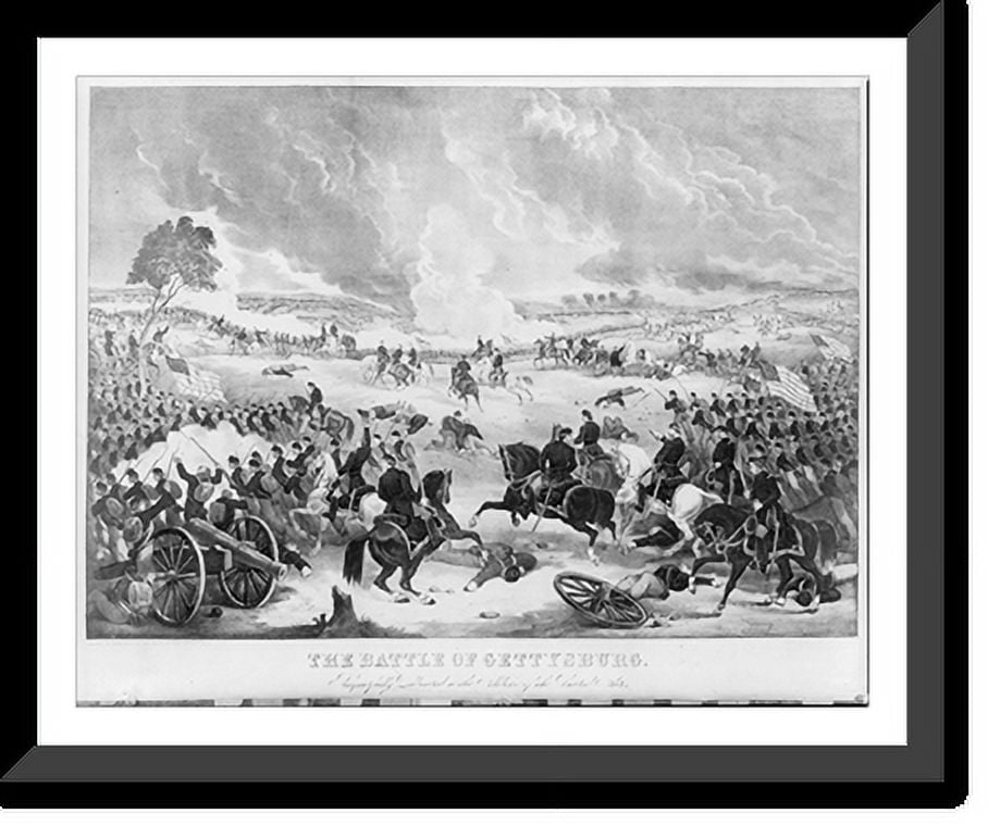 Historic Framed Print, The battle of Gettysburg - 5, 17-7/8" x 21-7/8 ...
