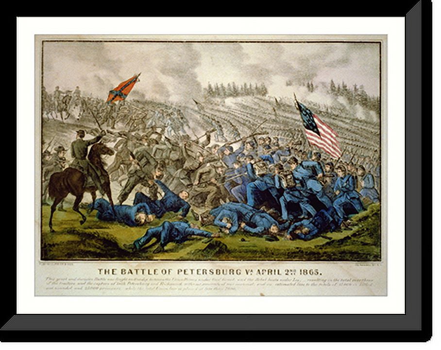Historic Framed Print, The battle of Petersburg Va. April 2nd 1865 - 2 ...