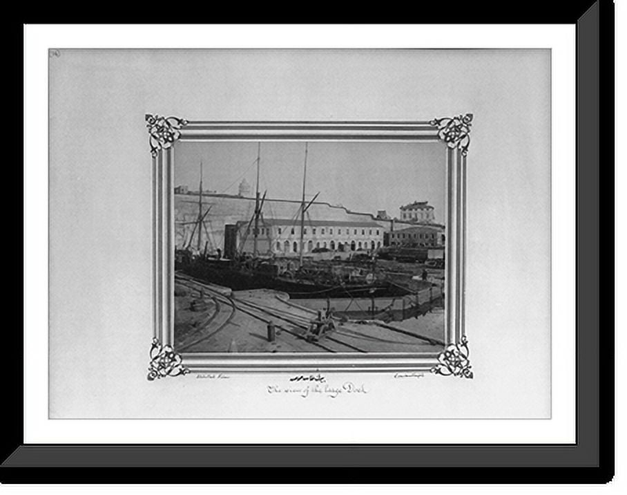 Historic Framed Print, [The big stone dock].Abdullah Frères ...