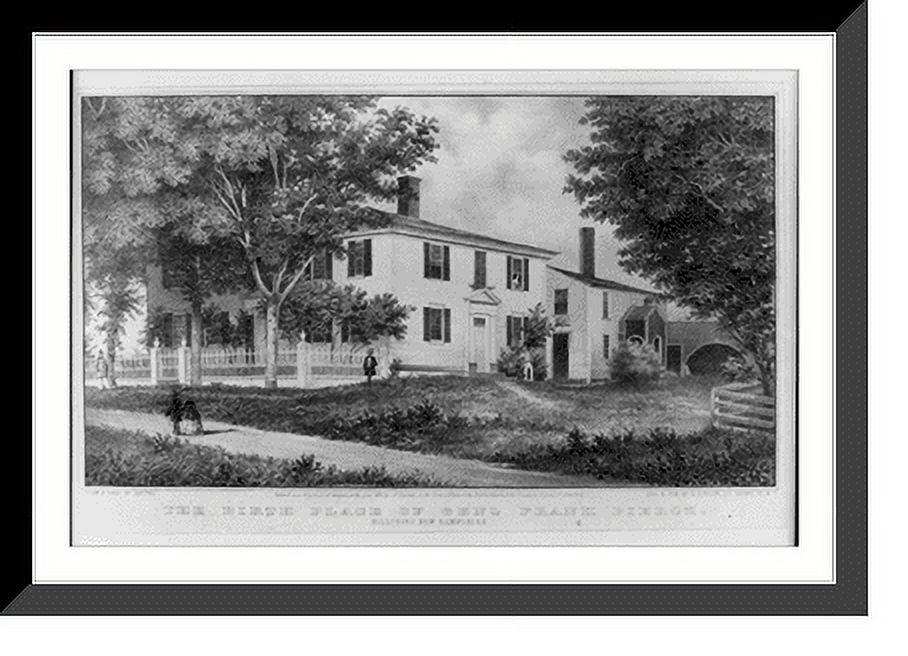 Historic Framed Print, The birth place of Genl. Frank Pierce: Hillsboro New Hampshire, 17-7/8" x ...