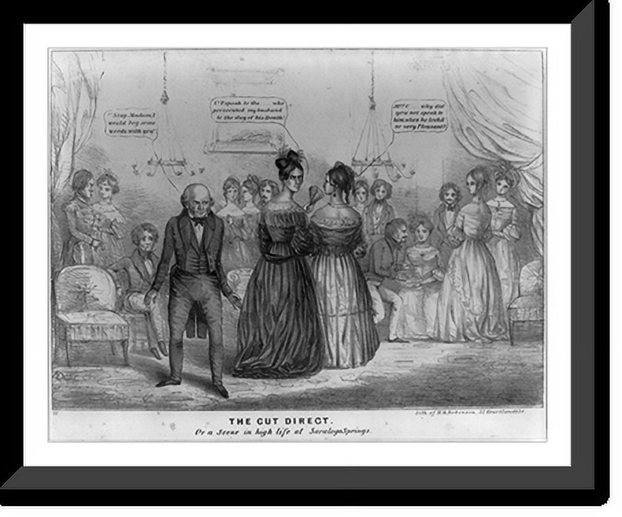 Historic Framed Print, The cut direct. Or a scene in high life at ...