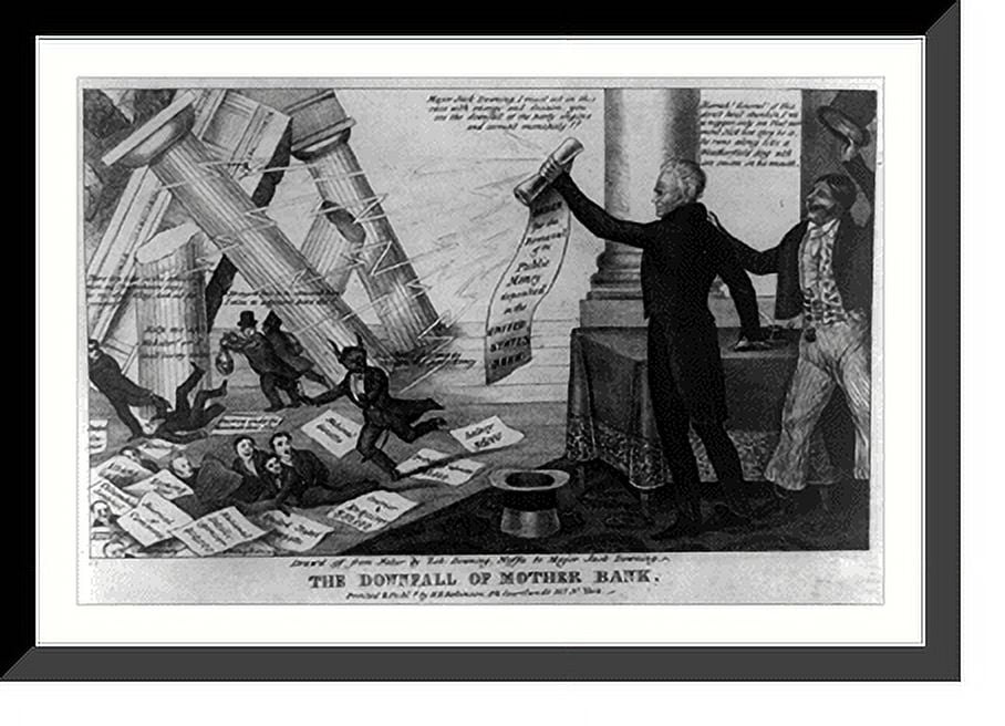 Historic Framed Print, The downfall of Mother Bank, 17-7/8" x 21-7/8 ...