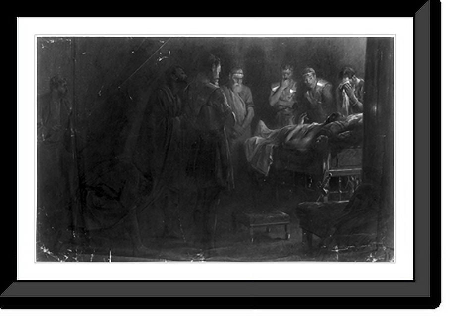 Historic Framed Print, The dying Alexander receiving his soldiers.A ...