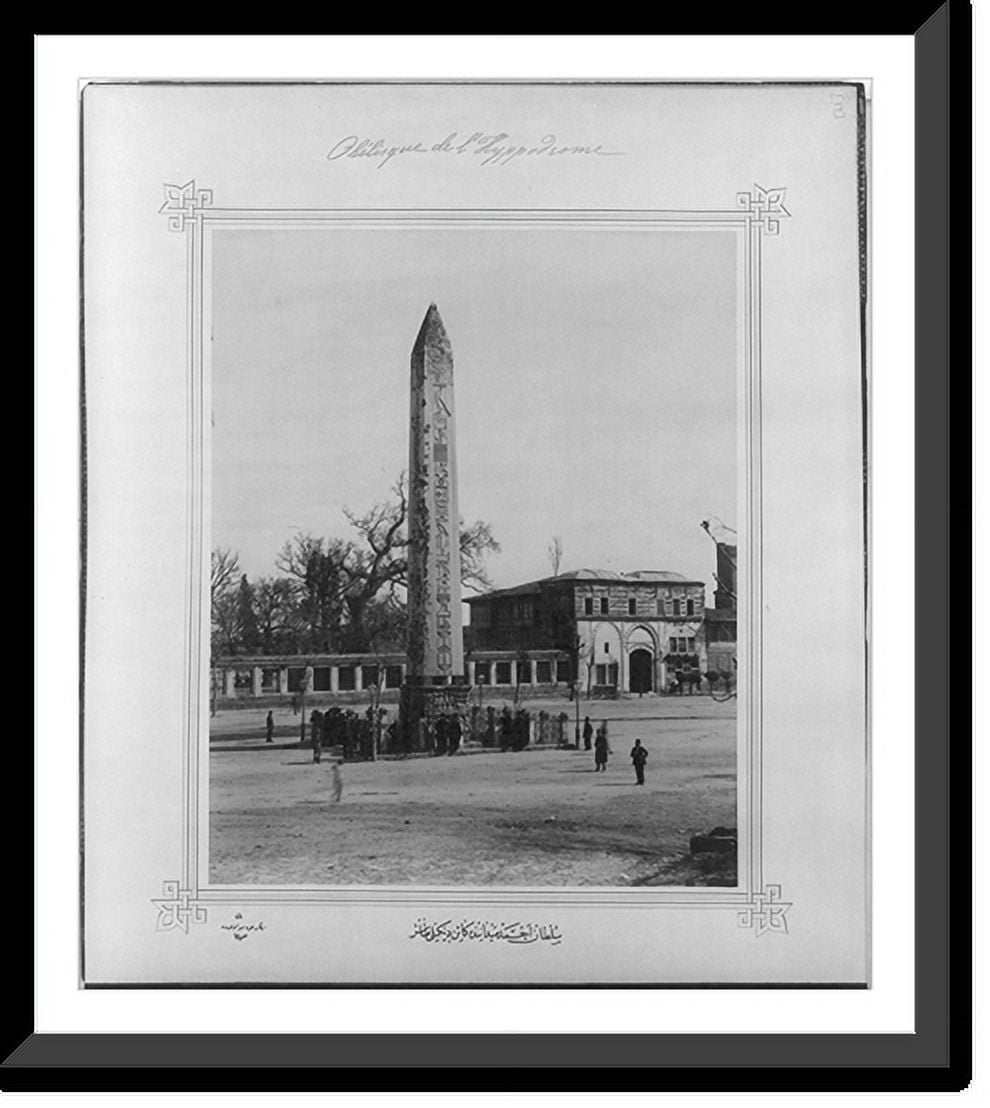 Historic Framed Print, [The erected stone (obelisk) in the Sultan Ahmed ...