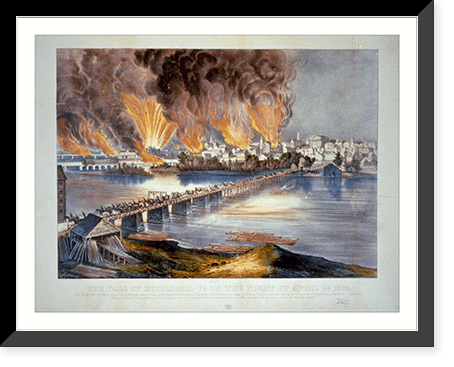 Historic Framed Print, The fall of Richmond, Va. on the night of April ...