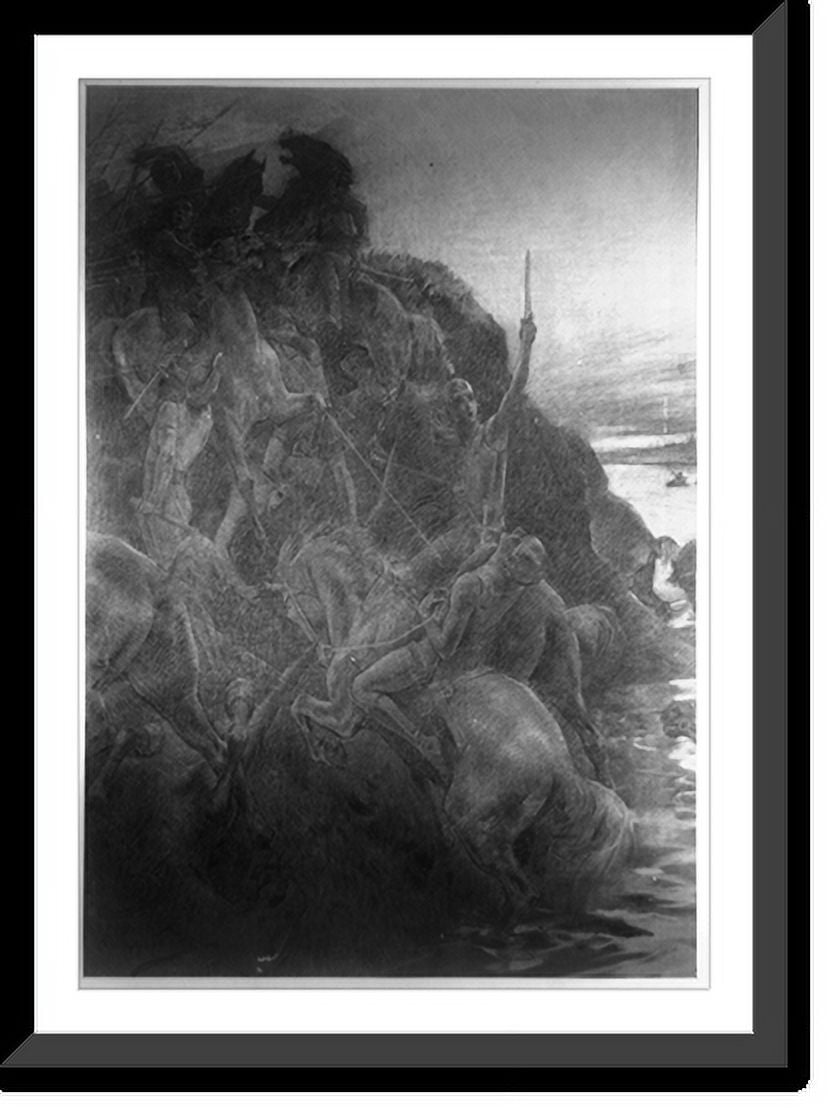 Historic Framed Print, [The fierce struggle of Alexander's cavalry, led ...