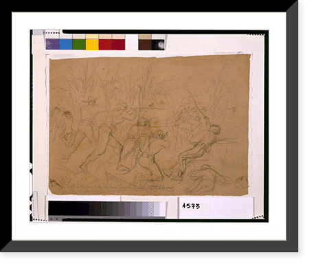 Historic Framed Print, The fight in the cornfield; The Irish Brigade ...