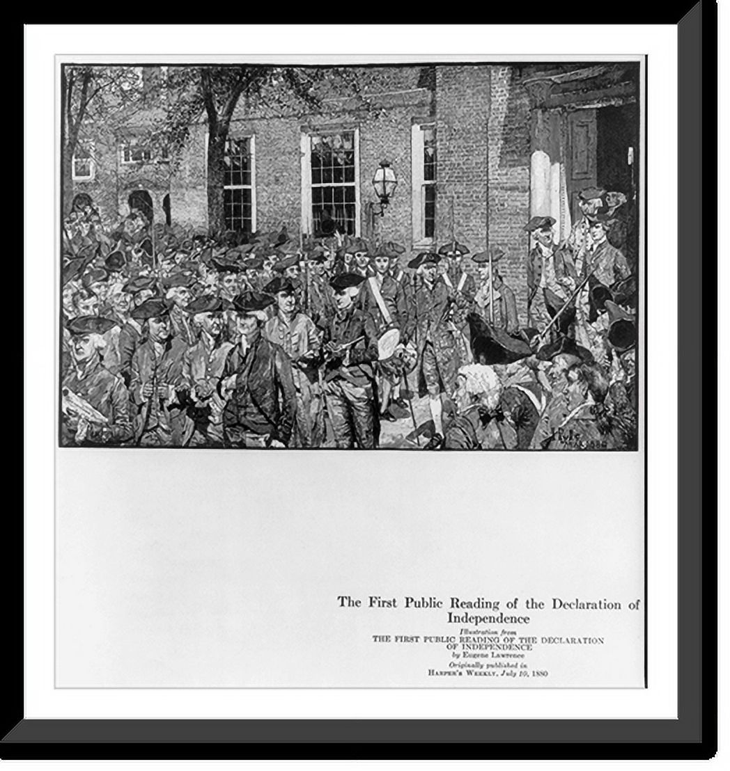 Historic Framed Print, The first public reading of the Declaration of ...