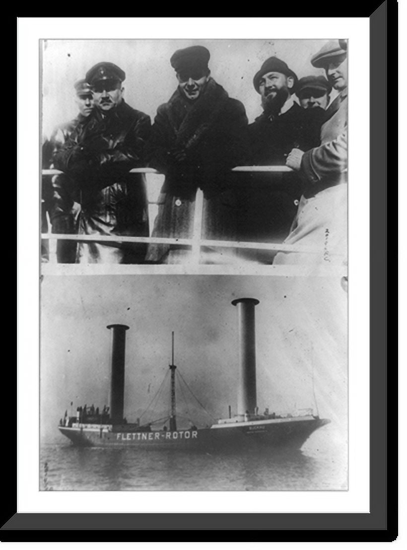 Historic Framed Print, The first sail-less sailing ship" and its ...