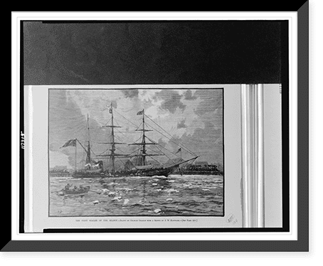 Historic Framed Print, The first sealer of the season.drawn by Charles ...