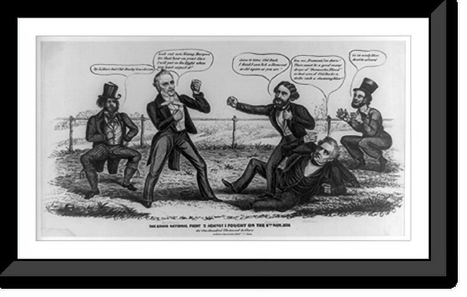 Historic Framed Print, The grand national fight 2 against 1 fought on ...