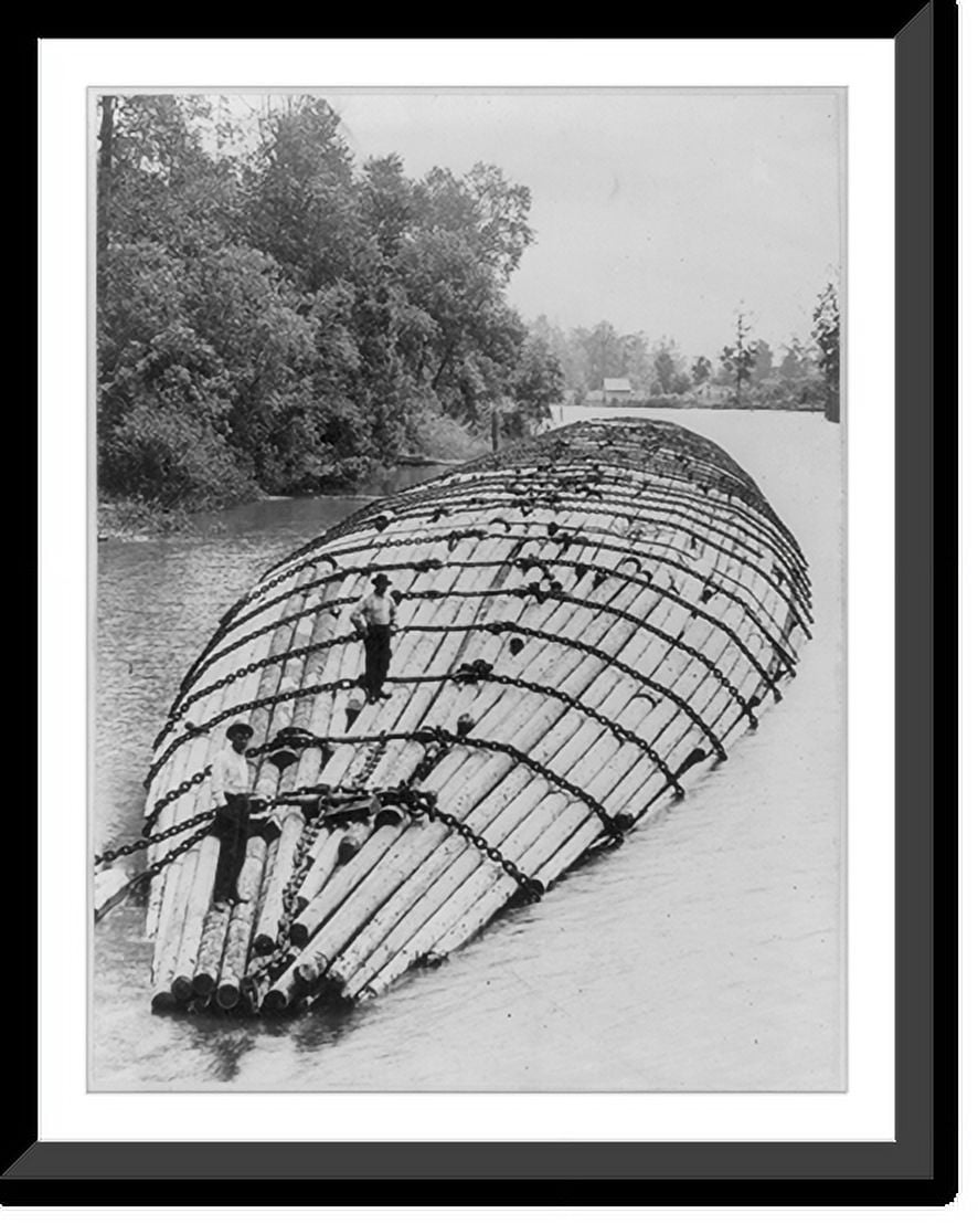 Historic Framed Print, The greatest raft ever built, 17-7/8" x 21-7/8 ...