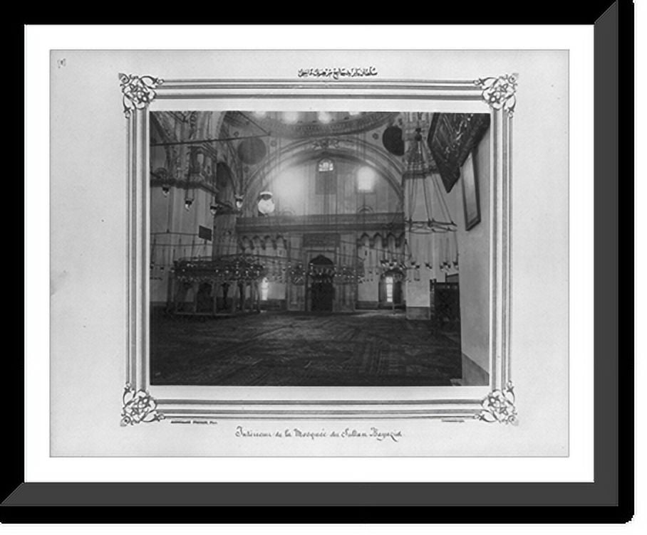Historic Framed Print, [The interior of the Sultan Beyazit Camii ...