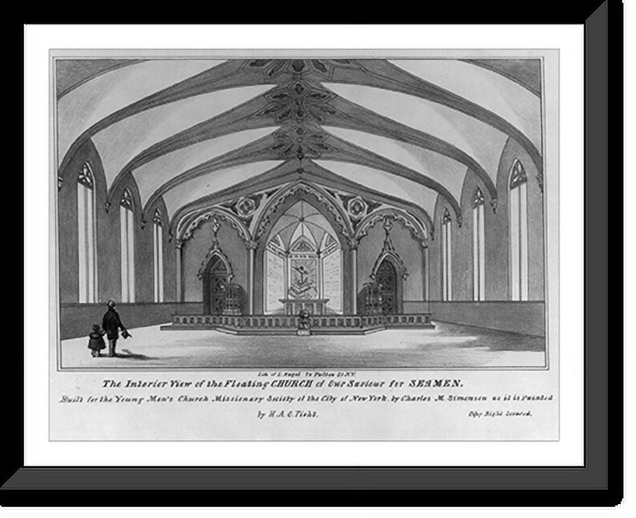 Historic Framed Print, The interior view of the floating Church of Our ...