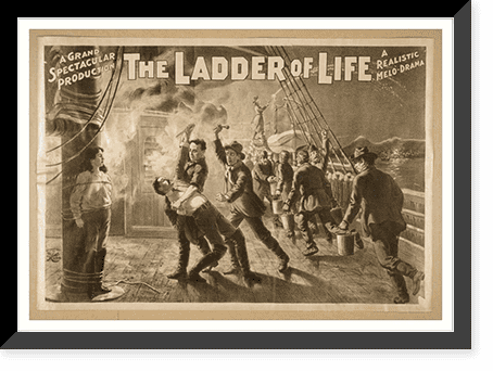 Historic Framed Print, The ladder of life a grand spectacular ...