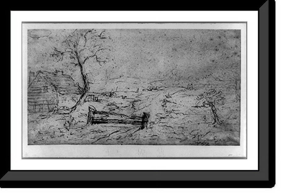 Historic Framed Print, The last drawing of Major Andre, 17-7/8" x 21-7/ ...