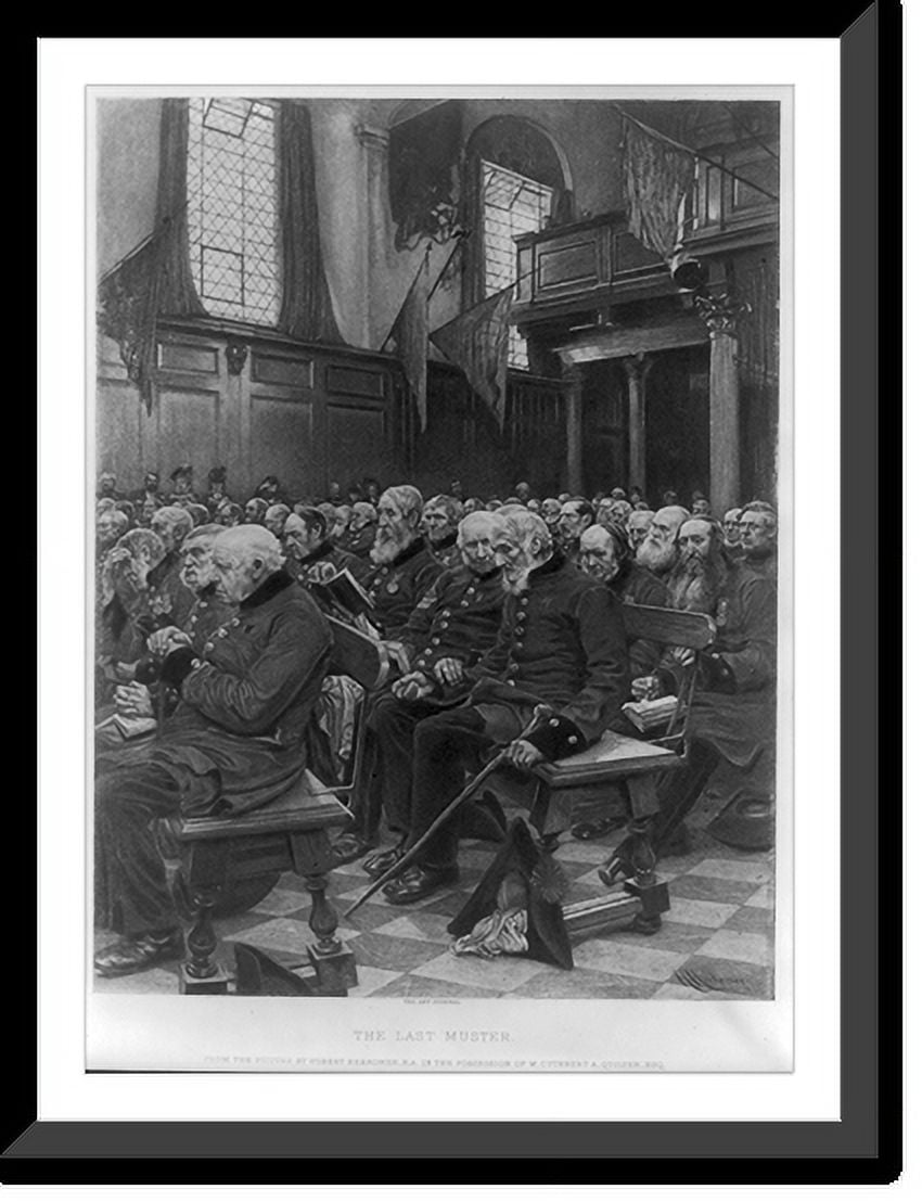 Historic Framed Print, The last muster.painted by Hubert Herkomer ; engraved by Arthur Turrell ...