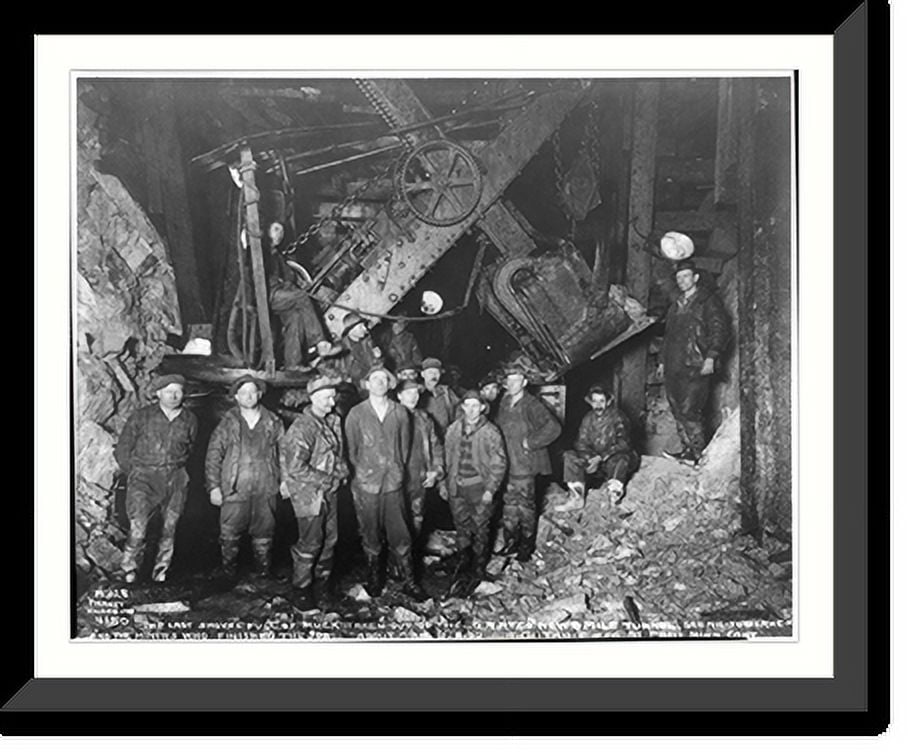 Historic Framed Print, The last shovel full of muck taken out of Gt ...