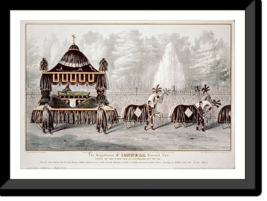 Historic Framed Print, The magnificent O'Connell funeral car: passing ...