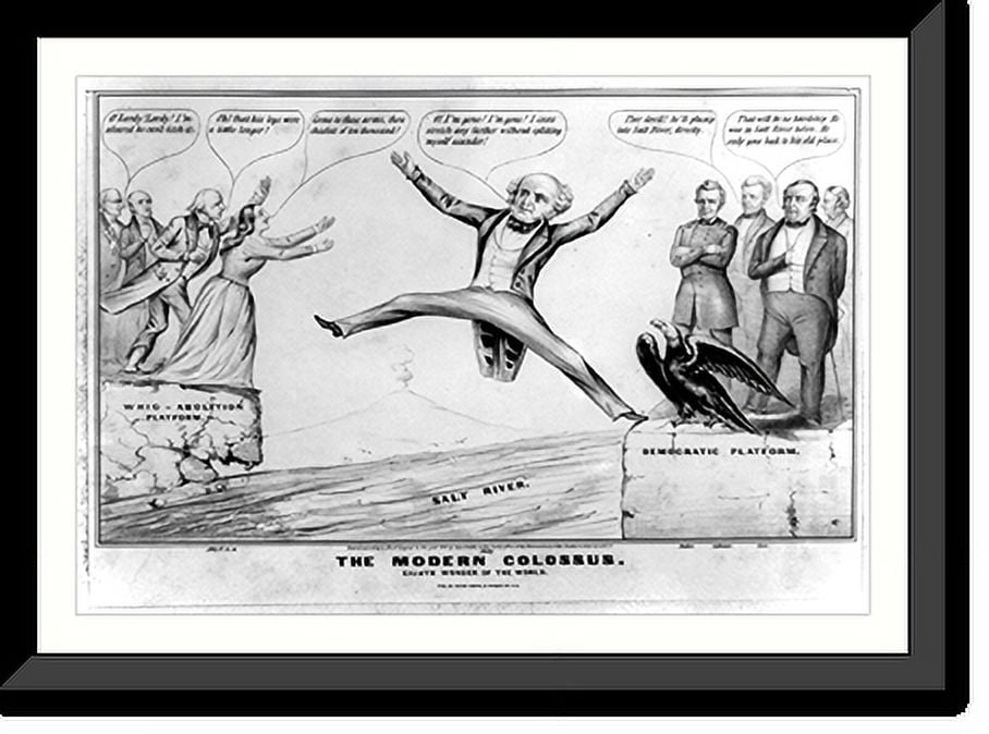 Historic Framed Print, The modern Colossus. Eighth wonder of the world ...