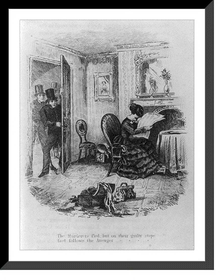 Historic Framed Print, The murderers fled: but on their guilty steps ...