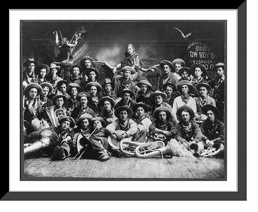 Historic Framed Print, The new and old Dodge City Cow Boy Band, 17-7/8 ...