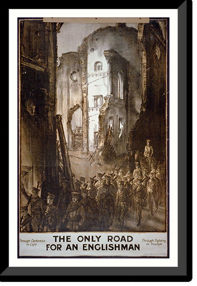 Historic Framed Print, The only road for an Englishman Through darkness ...